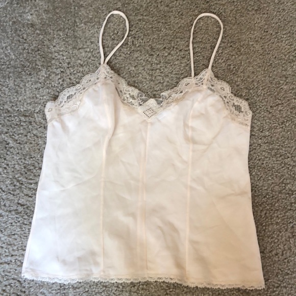 Tops | Vintage Cream Lace Trim Camisole From Lady Lynne | Poshmark